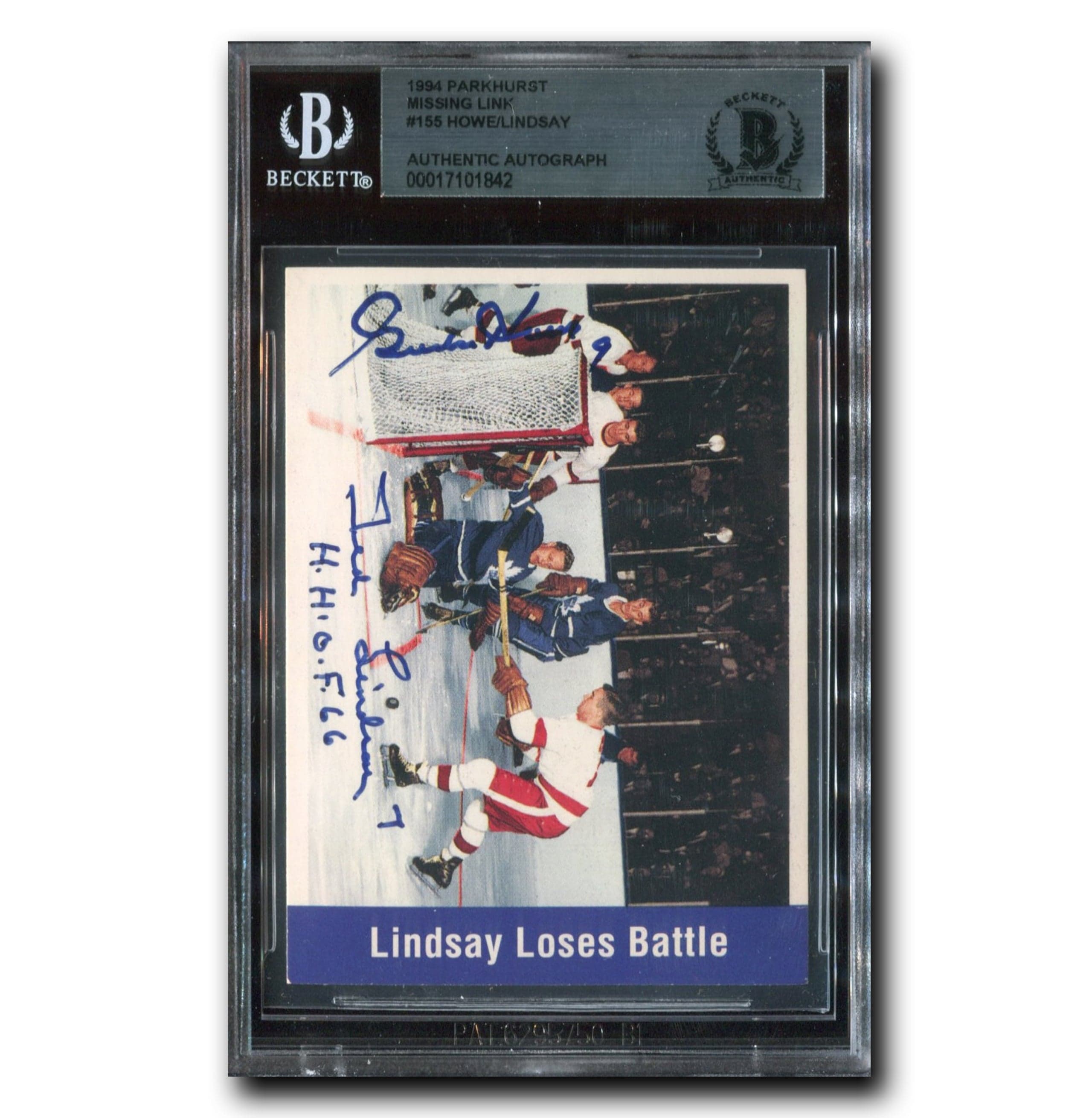 Gordie Howe/Ted Lindsay Autographed 1994 Parkhurst Missing Link #155 ...