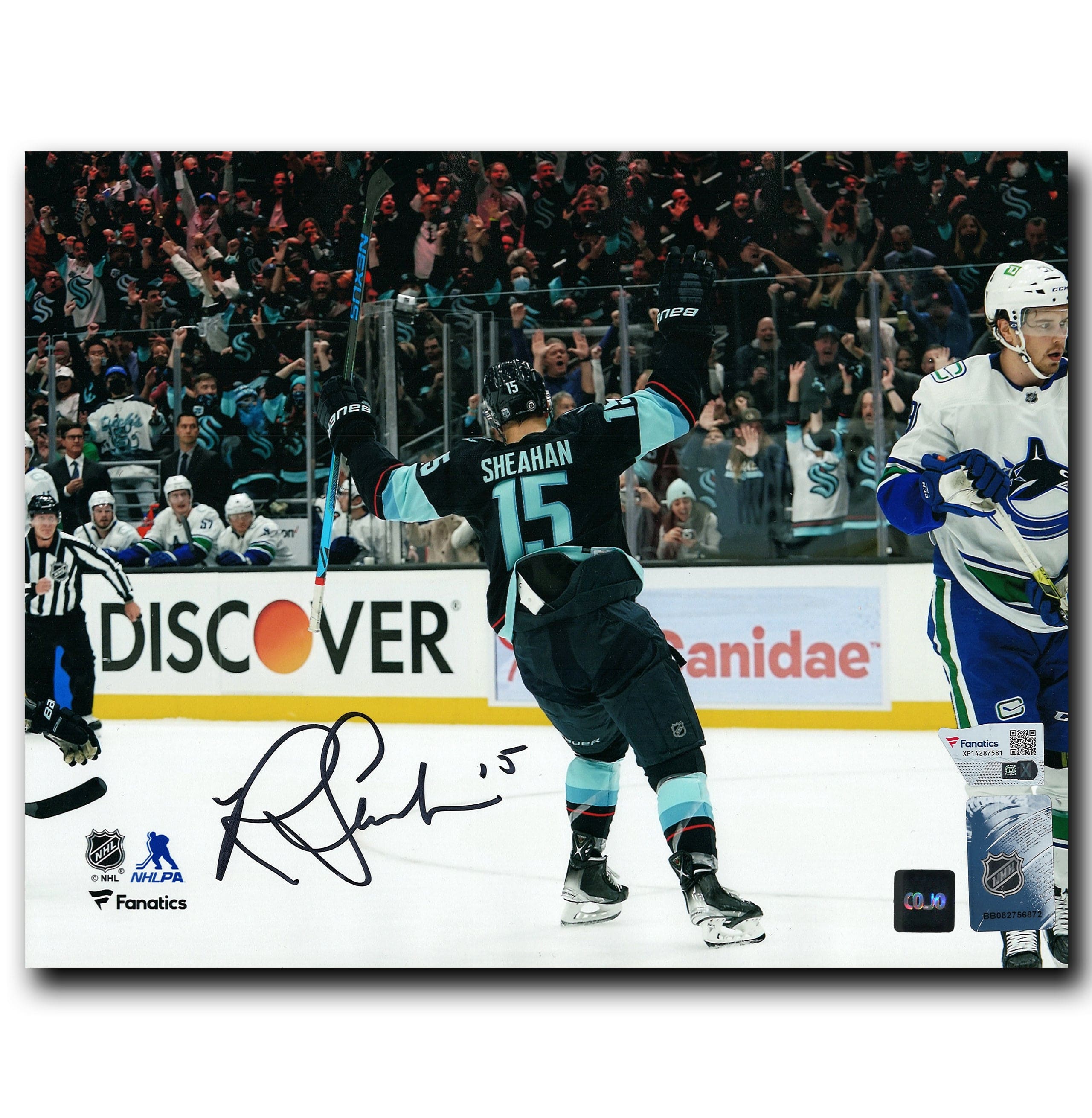 Riley Sheahan Seattle Kraken Autographed Goal Celebration 8x10 Photo ...