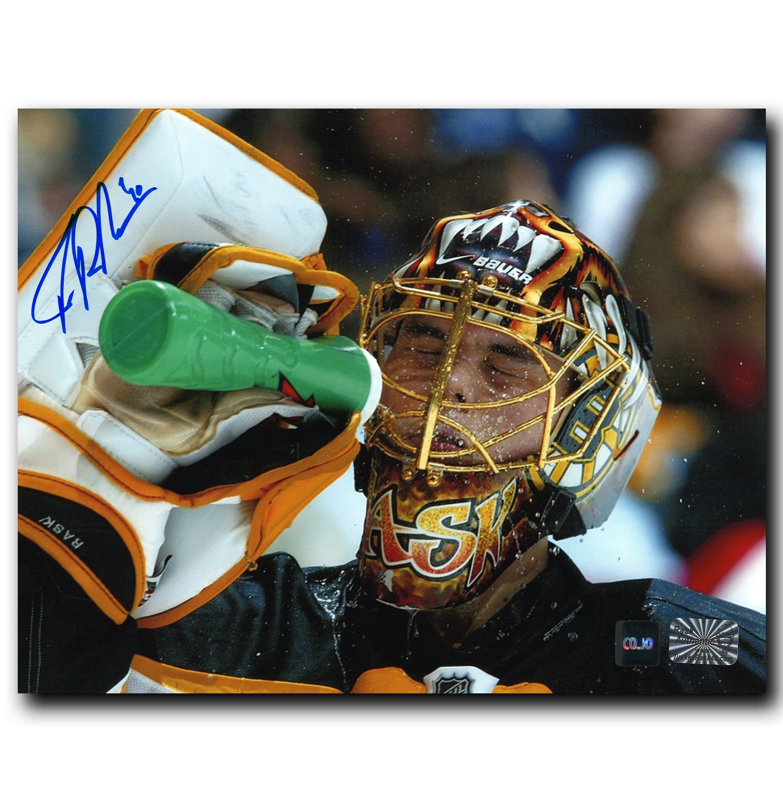 Tuukka Rask Boston Bruins Autographed Face Wash 8x10 Photo | CoJo Sport ...