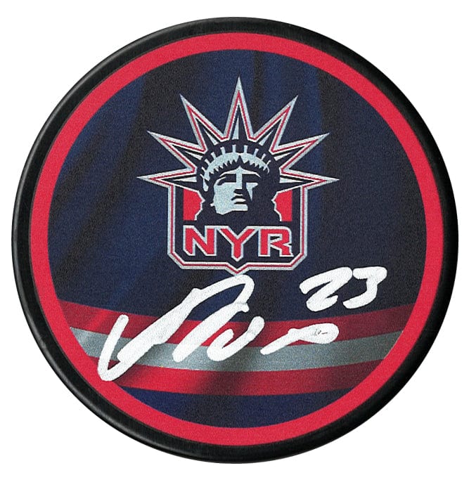 Adam Fox Autographed New York Rangers Reverse Retro Puck | CoJo Sport ...