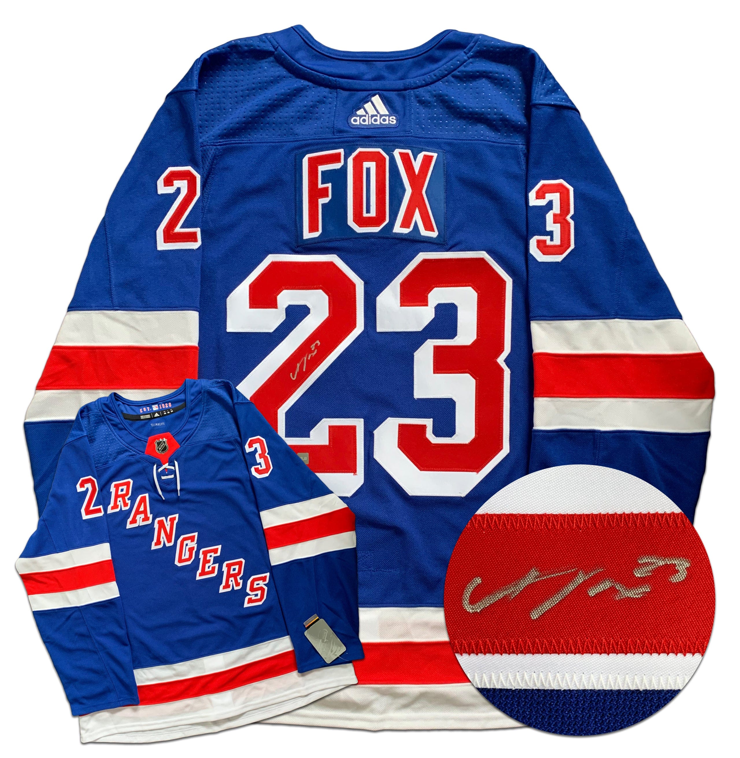 Adam Fox New York Rangers Autographed Adidas Jersey | CoJo Sport ...