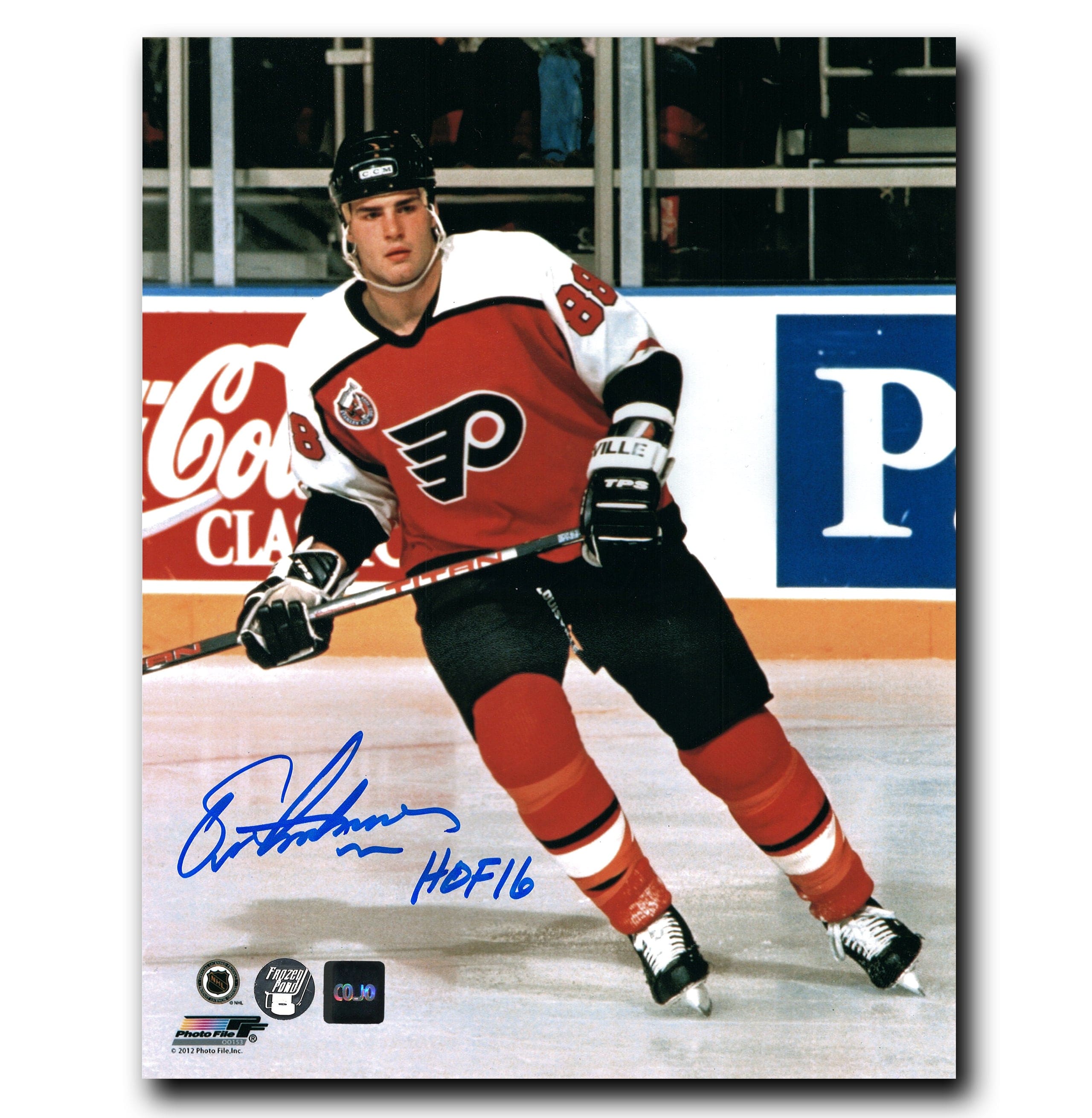 Eric Lindros Philadelphia Flyers Autographed Action HOF Inscribed 8x10 ...