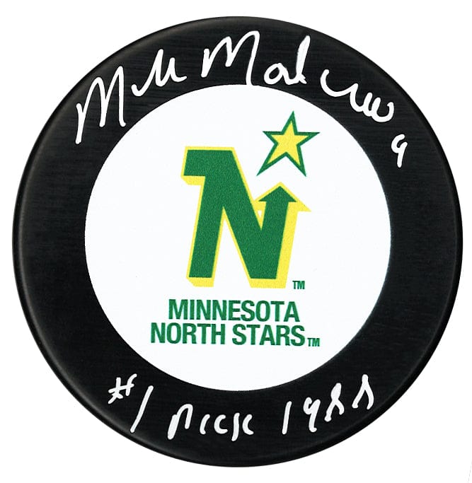 Mike Modano Autographed Minnesota North Stars Draft Inscribed Puck ...