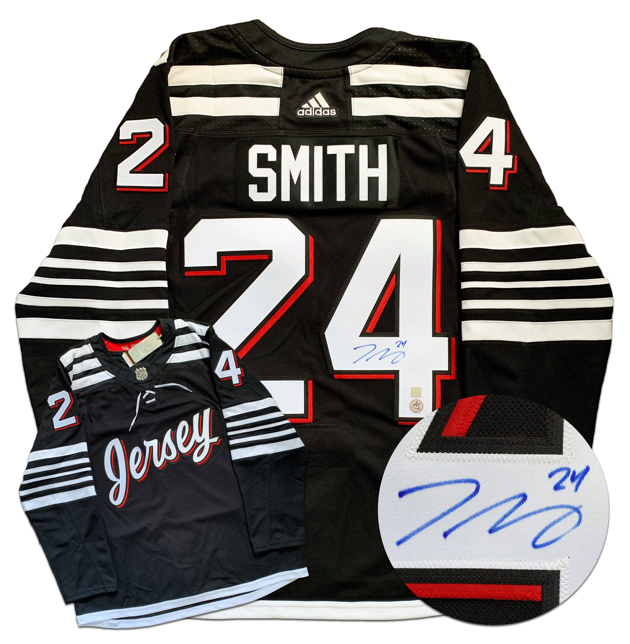 Ty Smith New Jersey Devils Autographed Alternate Adidas Jersey | CoJo ...